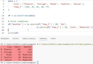 Np.where In Pandas Python