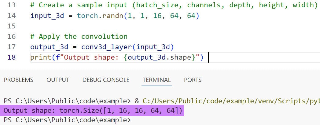 Understand PyTorch Conv3d