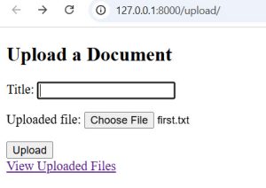 Upload A File In Django