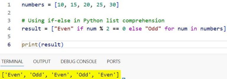 Python List Comprehension with If Else