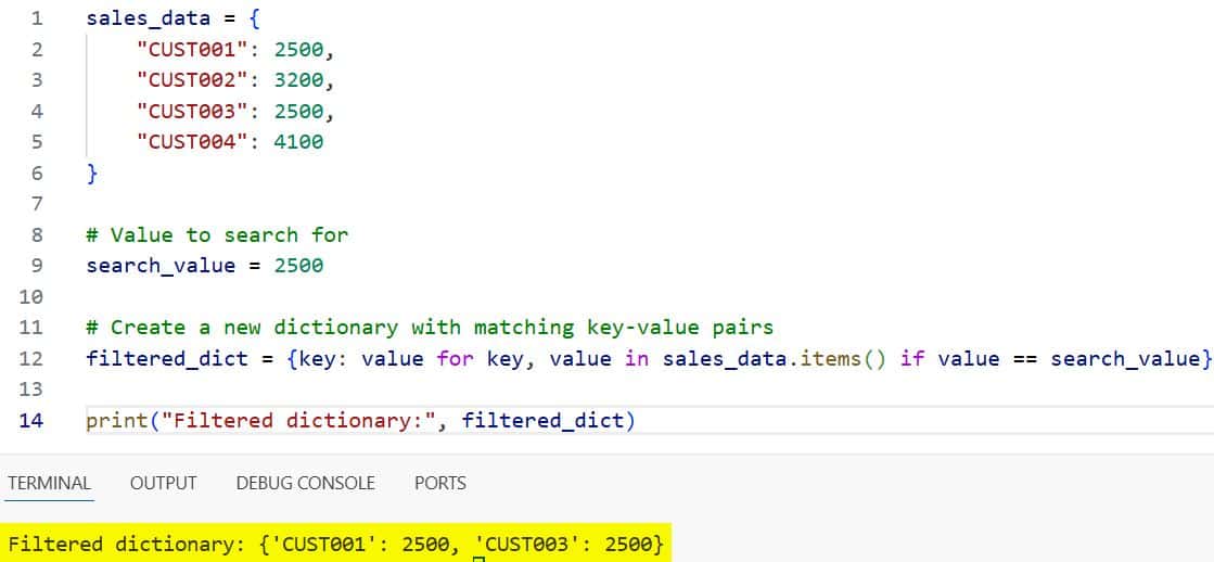 Search for a Dictionary Key by Value in Python