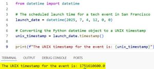 How to Convert DateTime to UNIX Timestamp