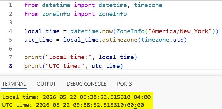 How to Convert Local Time to UTC in Python